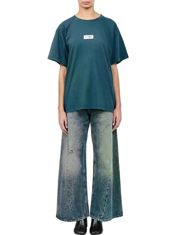 MAISON MARGIELA Logo Patch Signature Stitch T-shirt - Blue