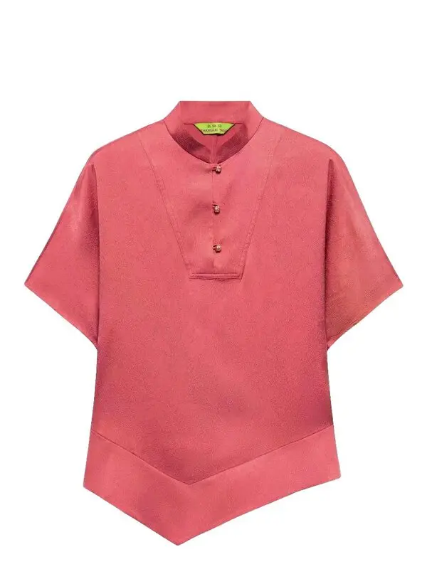 Shanghai Tang Jacquard Effect Frog-button Top - Pink
