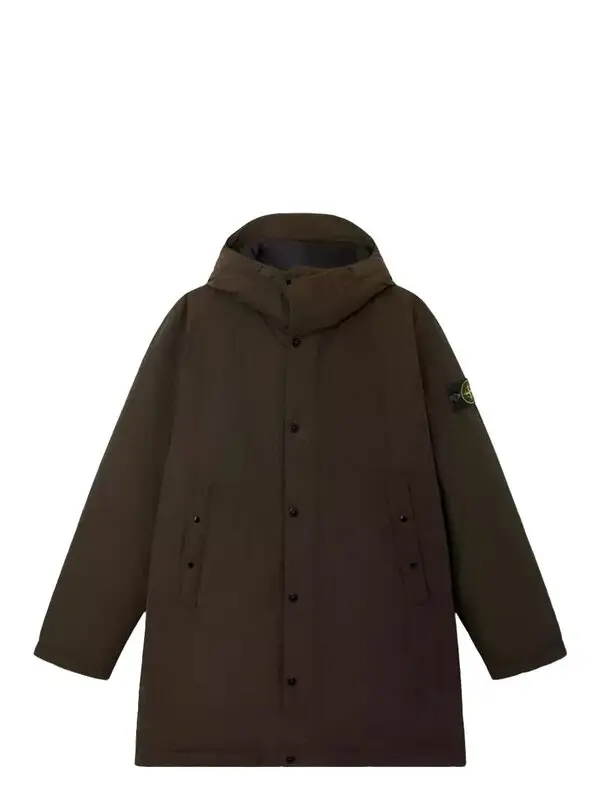 Stone Island 7100006 Micro Reps Long Down Parka - Brown
