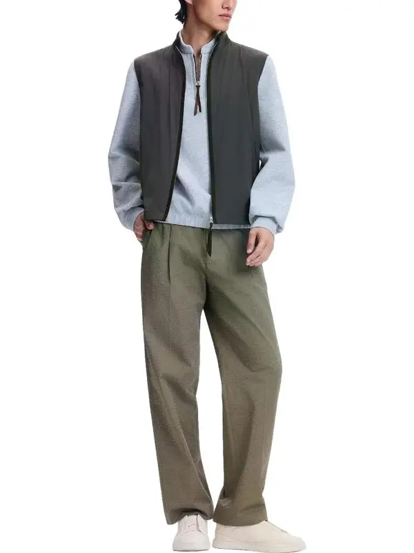 Shanghai Tang Zip-up Standing-collar Gilet - Grey