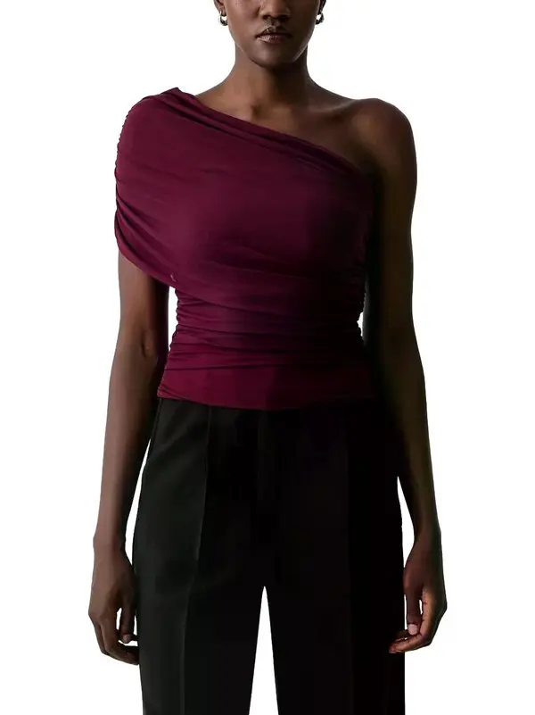 Bardot Harley One-shoulder Ruched Top - Purple