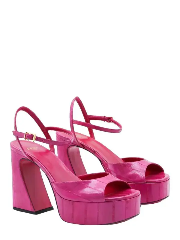 Fendi Arco Platform Block-heel Sandals - Pink