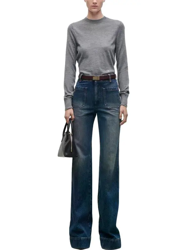 Victoria Beckham Alina Patchwork Pocket Jeans - Blue