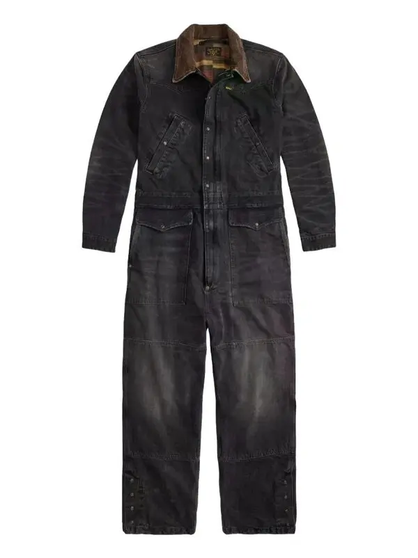 Ralph Lauren Corduroy-collar Cotton Dungarees - Black