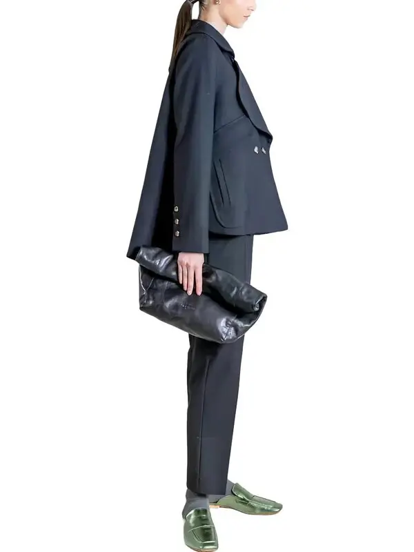 PSOPHIA Double-breasted Flared Jacket - Black