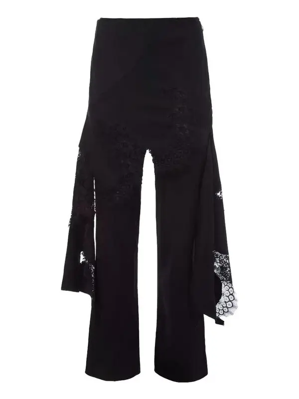 Monse Deconstructed Lace-hem Trousers - Black