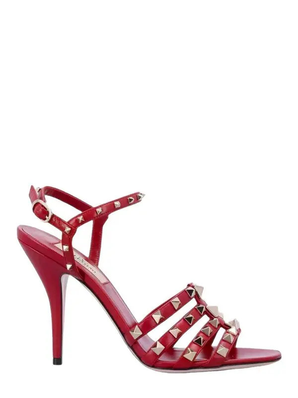 Valentino Garavani Rockstud Kidskin Sandals 100mm - Red