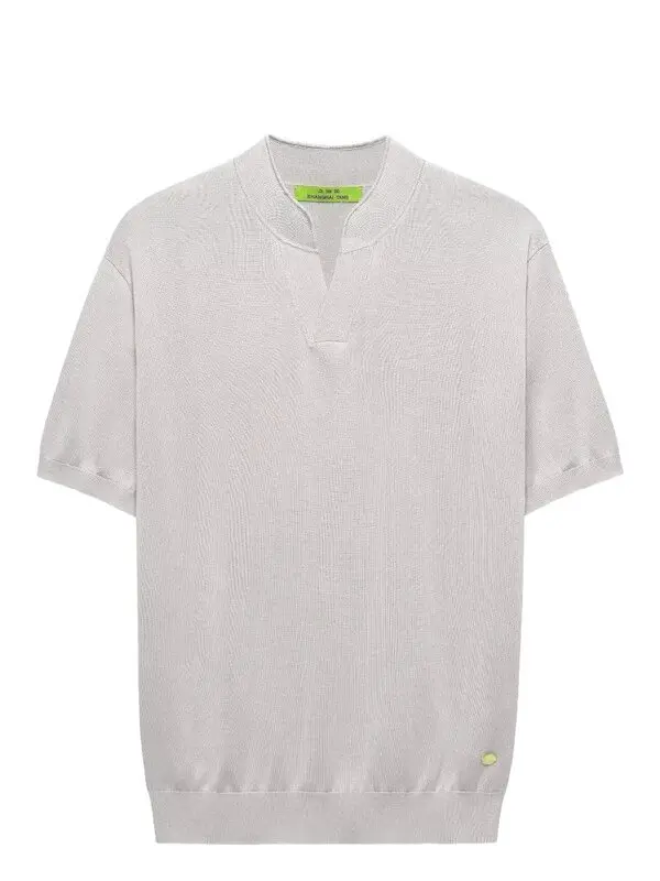 Shanghai Tang Mandarin Short-sleeve Silk T-shirt - Grey