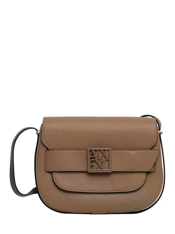 Armani Exchange Logo Plaque Crossbody Bag - Brown