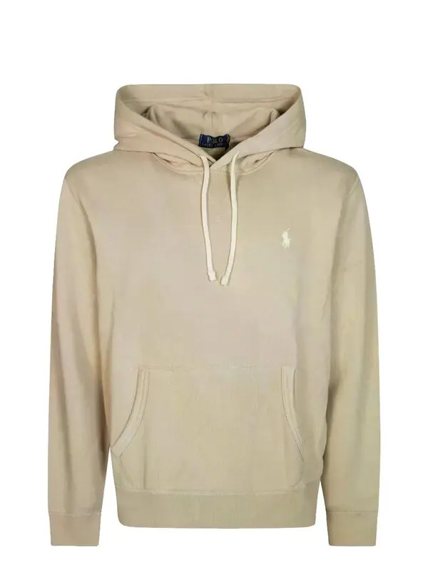 Polo Ralph Lauren Logo Embroidered Drawstring Hoodie - Neutrals
