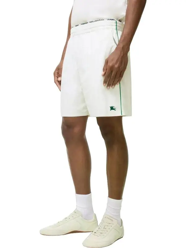Burberry Stretch Nylon Tennis Shorts With Knight Motif - White