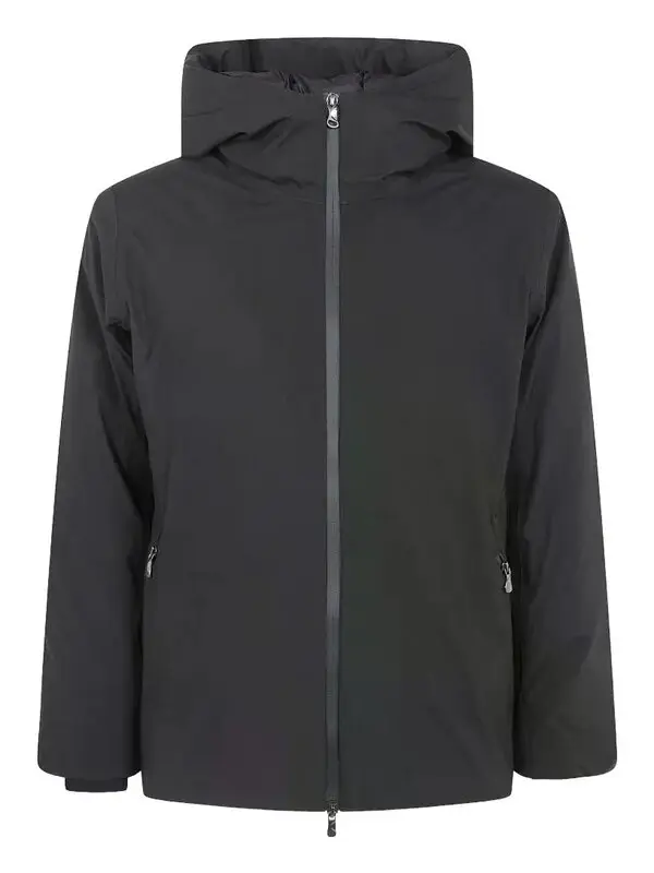 Rains Hooded Zip-up Jacket - Black