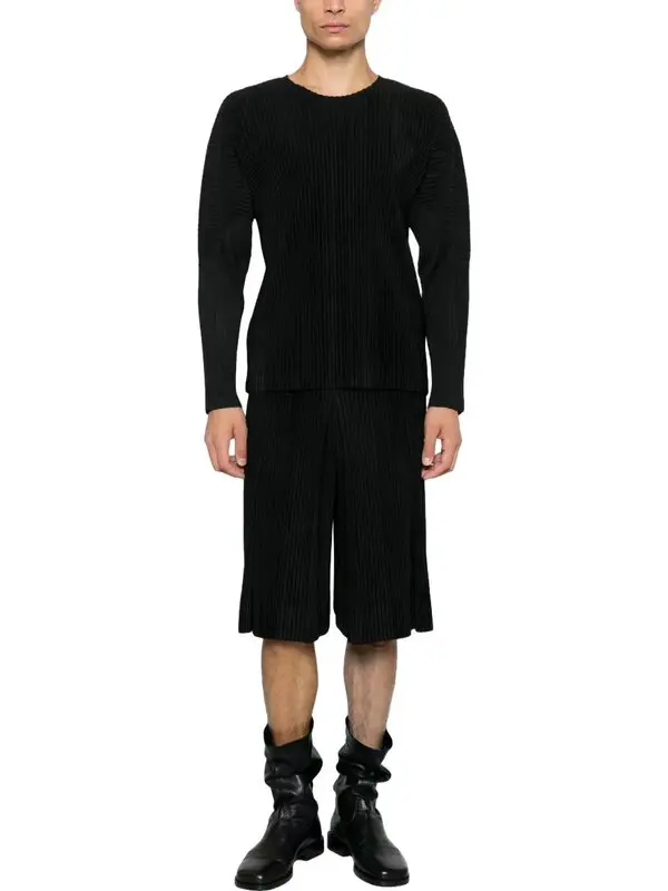 Issey Miyake Pleated Long-sleeve T-shirt - Black