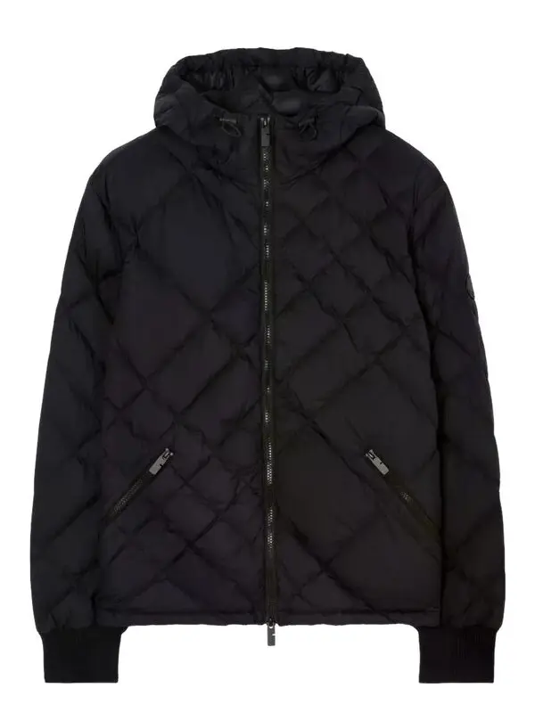 Burberry Check-stitch Nylon Puffer Jacket - Blue