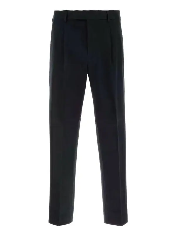 Zegna Pleated Straight-leg Trousers - Black