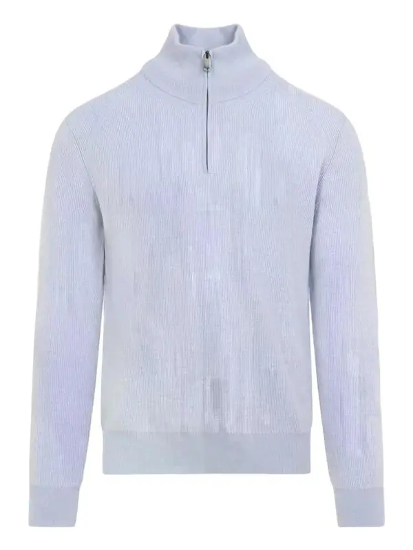 Brioni Ribbed Cashmere Sweater - Blue