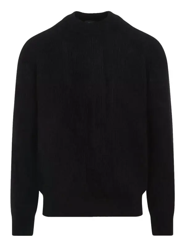 Brioni Ribbed Knit High Neck Sweater - Black