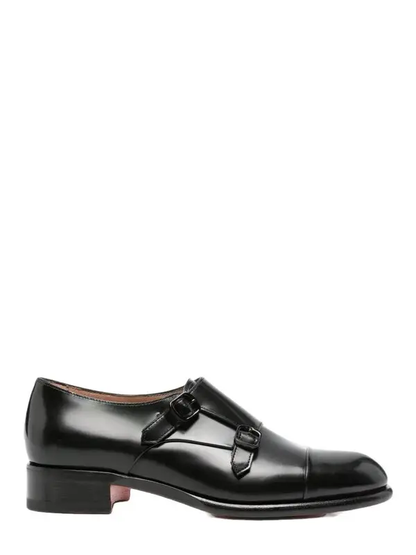 Santoni Ira Double Monk Strap Shoes - Black