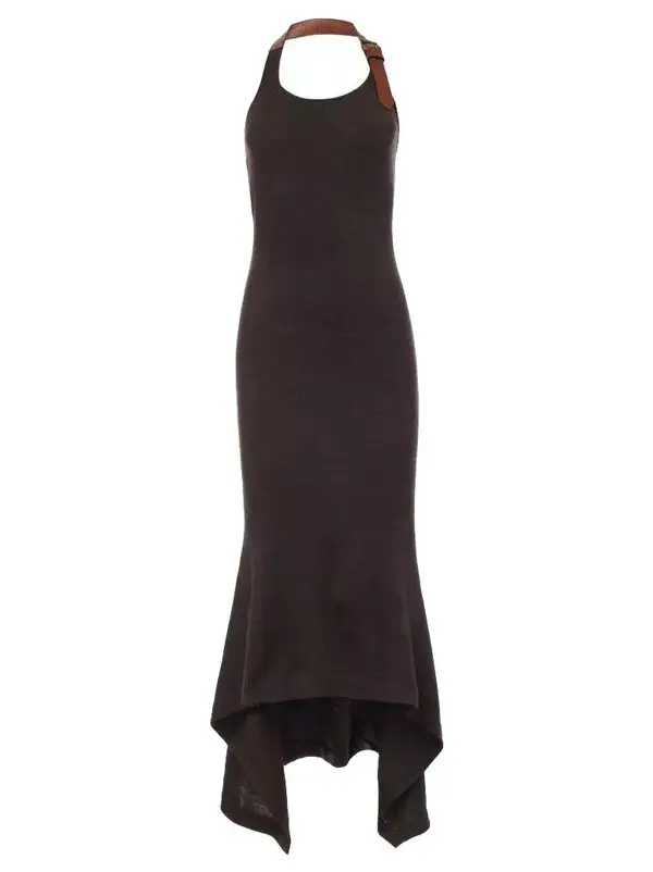 Monse Belted Halter-neck Maxi Dress - Brown