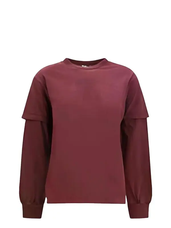 GANNI Double-sleeve Crewneck Sweatshirt - Red