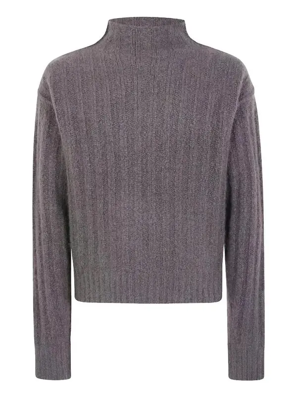 Rick Owens Ribbed-knit Turtle Neck Sweater - Grey