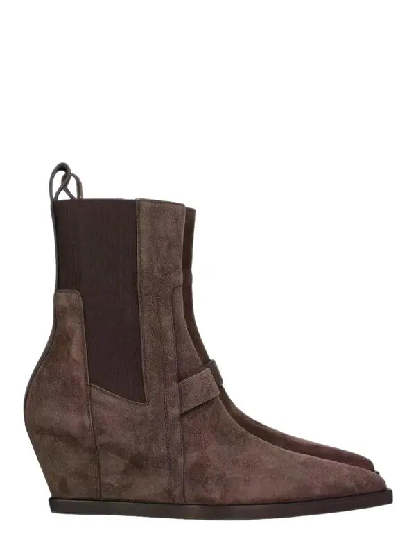 Rick Owens Wedge Heel Ankle Boots - Brown