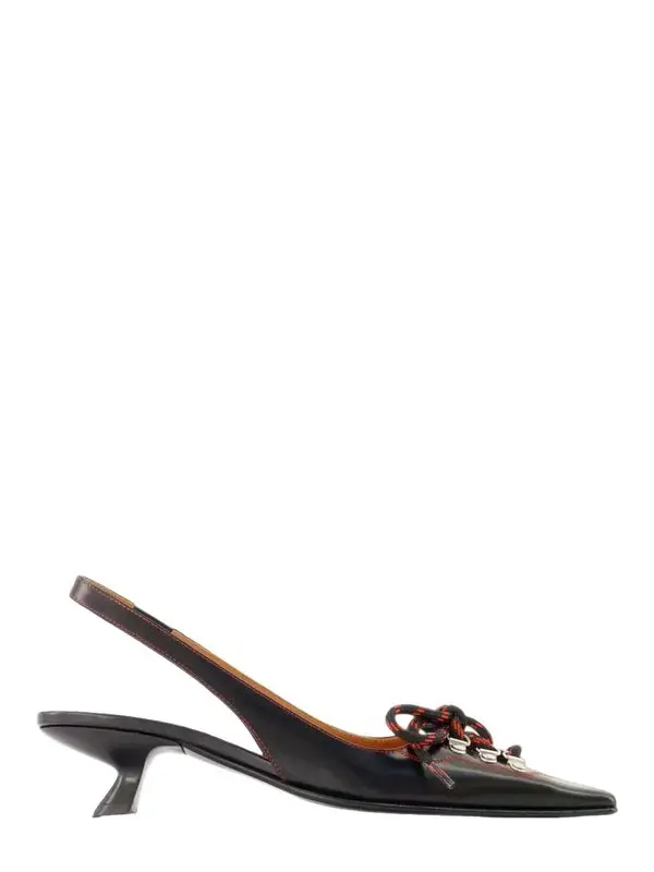 Marni Lace-up Slingback Pumps - Black
