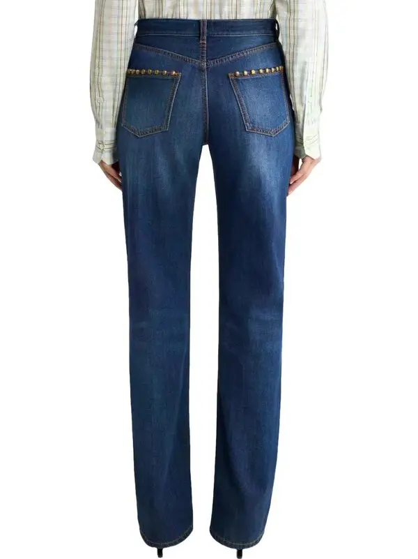 Etro Straight-leg Jeans With Stud Embellishments - Blue