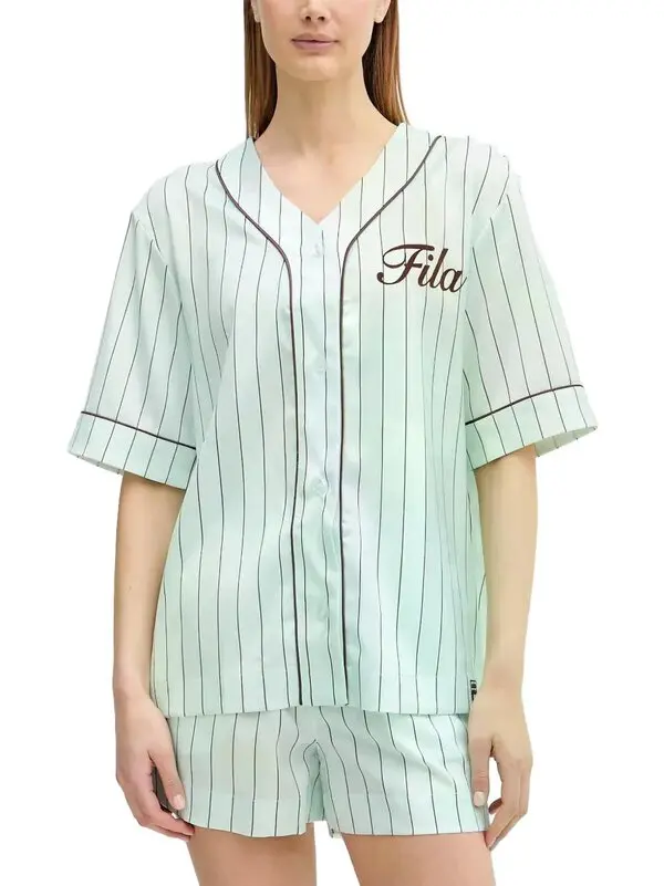 FILA Striped V-neck Shirt - Blue