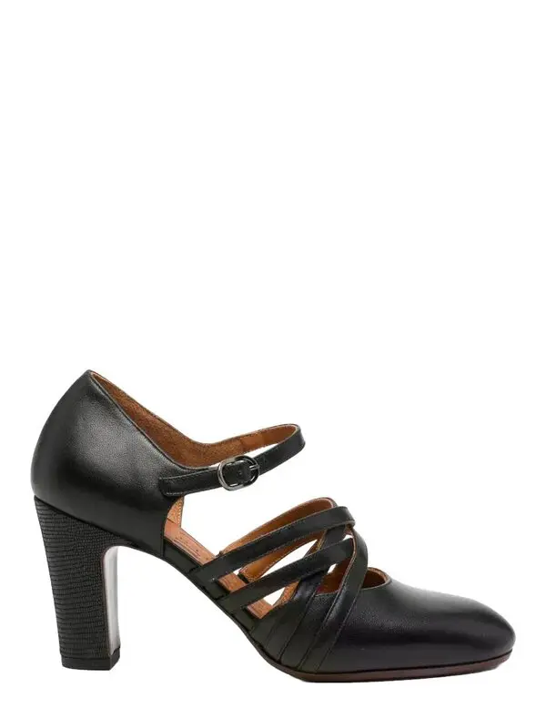 Chie Mihara Leather Heeled Pumps - Black
