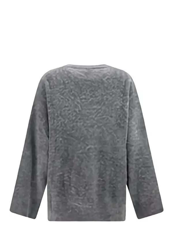 GANNI Crew Neck Long Sleeve Sweater - Grey