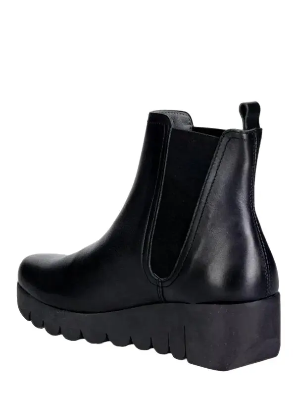 Fly London Wedge Sole Elasticated Chelsea Boots - Black