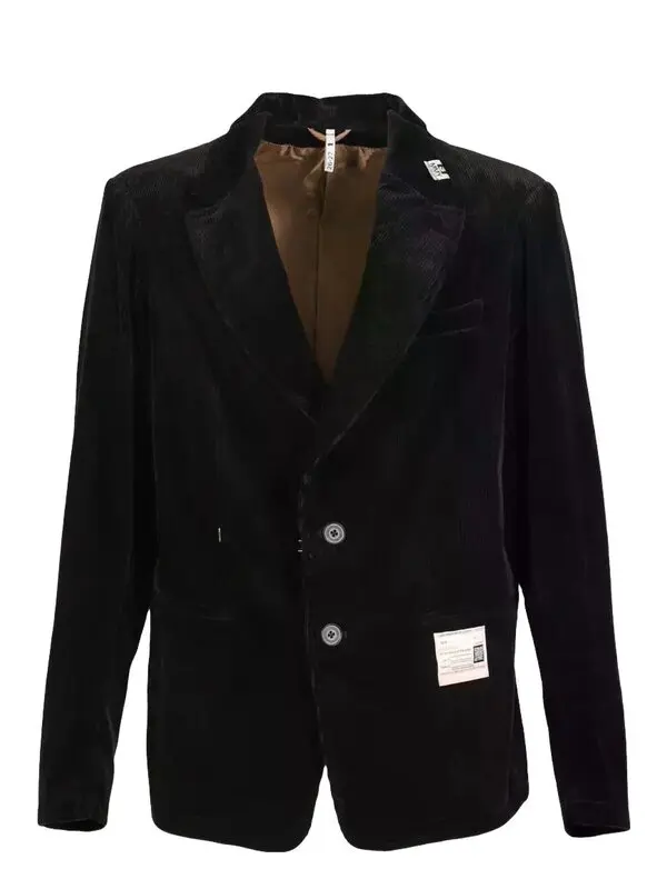 Mihara Yasuhiro Switch Front Corduroy Tailored Jacket - Black