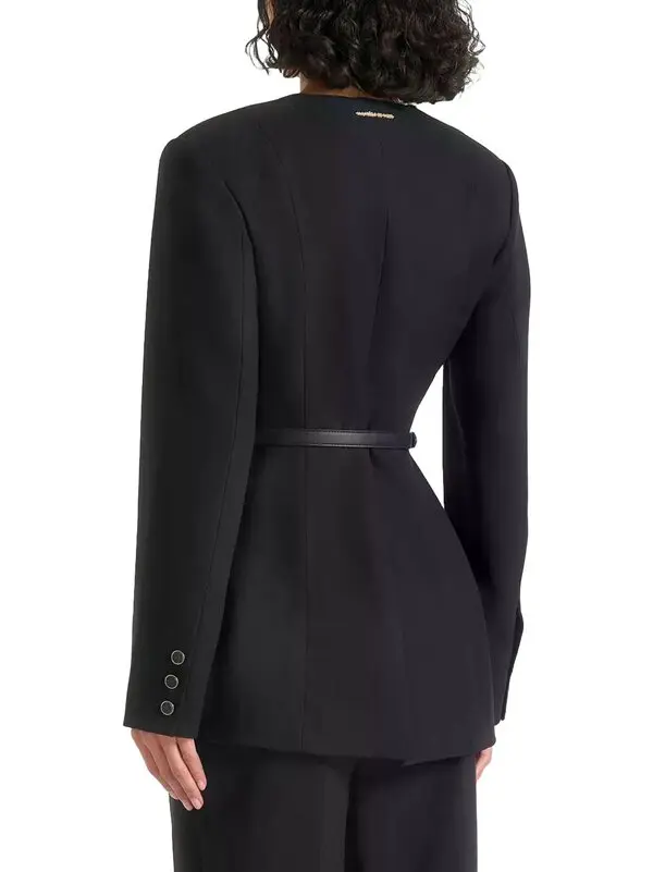 Manière De Voir Alesia In Tailored Belted Kimono Blazer - Black