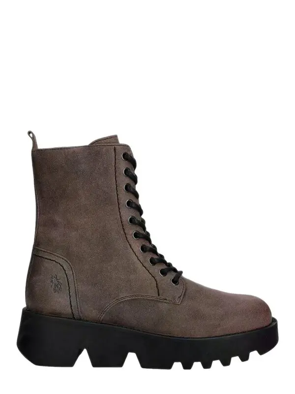 Fly London Suede Lace-up Platform Boots - Brown