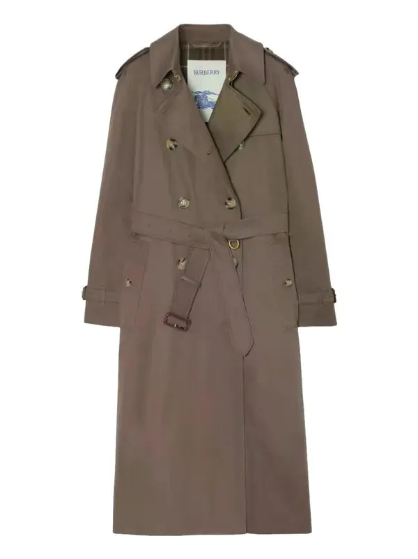Burberry Long Tropical Gabardine Waterloo Trench Coat - Brown