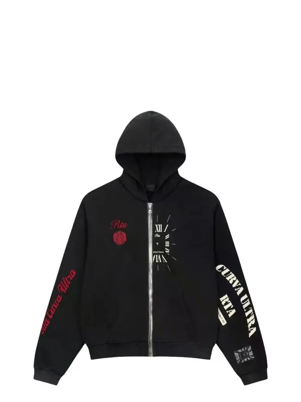 RtA Zip-up Hoodie With Logo Detail - Black