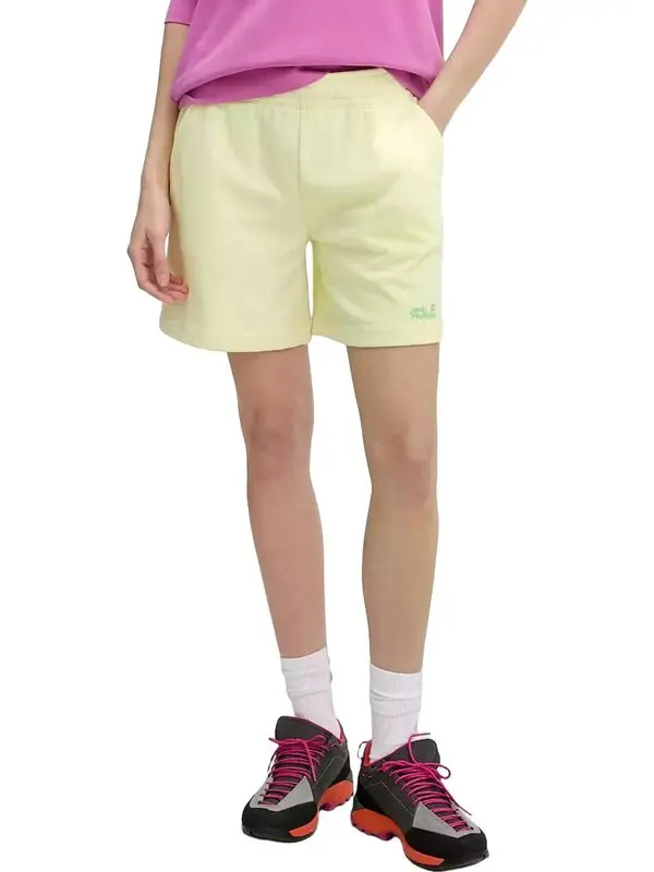 JACK WOLFSKIN Jersey Shorts With Logo - Yellow