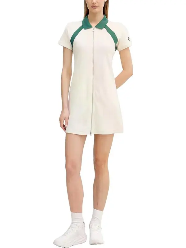 FILA Belfiore Zip-up Polo Collar Mini Dress - White