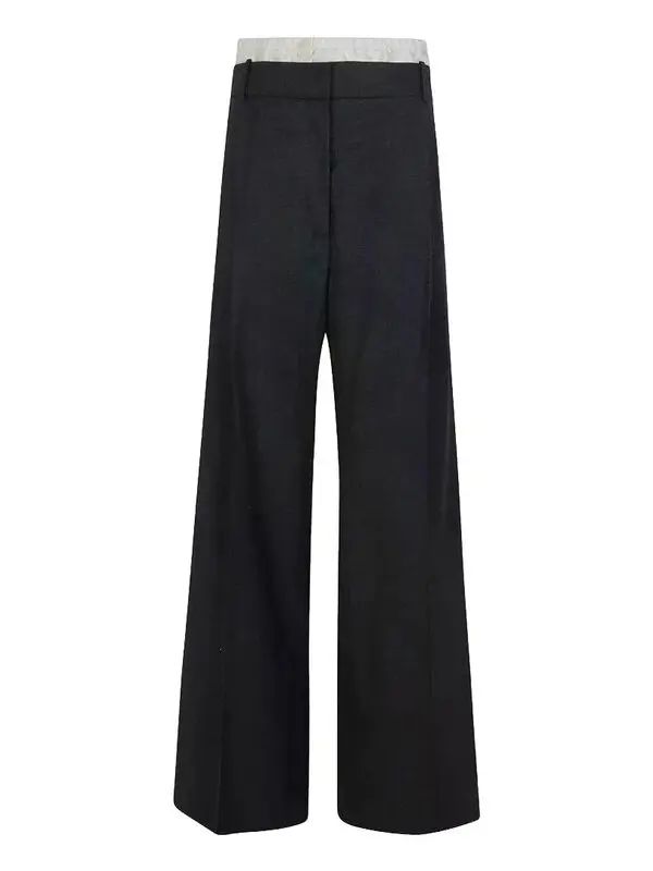 RÓHE Dark Wool Blend Trousers - Grey