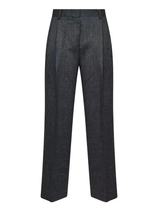 TOTEME Pleated Herringbone-pattern Trousers - Grey