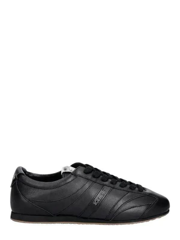 Iceberg Paneled Logo Detail Sneakers - Black