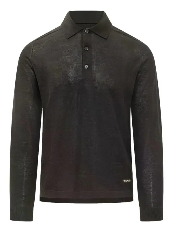 Premiata Long-sleeve Polo Sweater - Black
