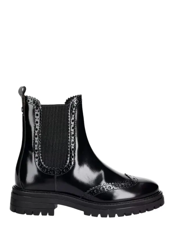 Barbour Fawne Brogue Detail Chelsea Boots - Black