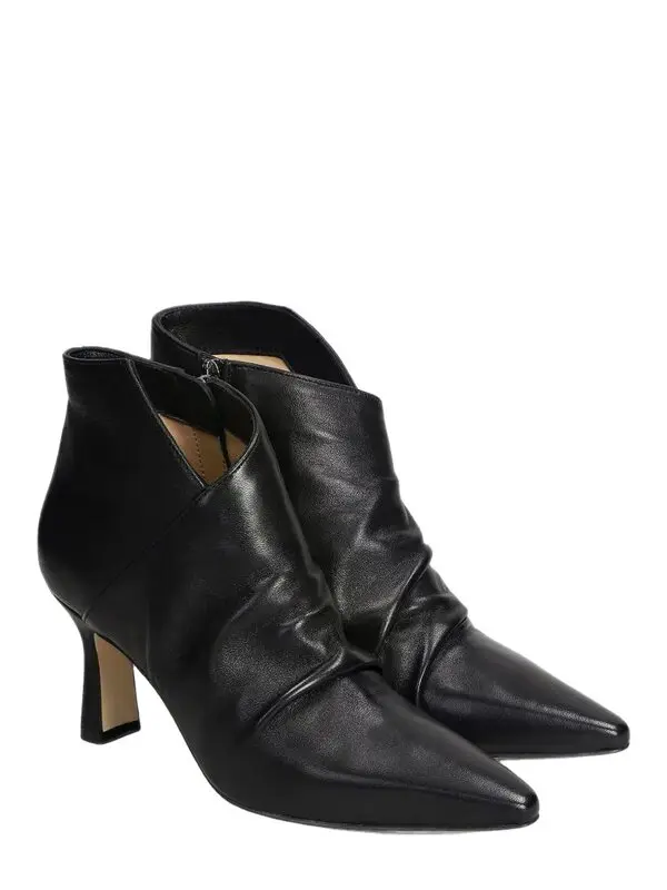 THE SELLER Ruched Pointed-toe Stiletto Heel Ankle Boots - Black