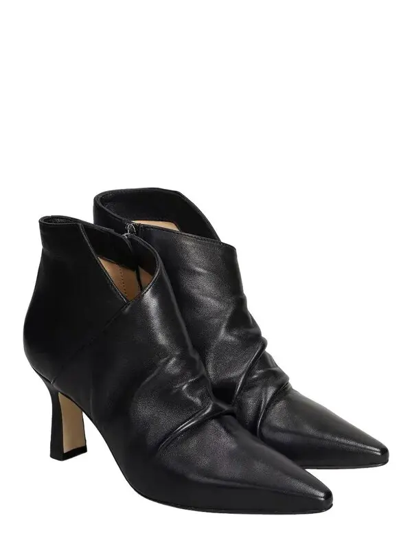 THE SELLER Ruched Pointed-toe Stiletto Heel Ankle Boots - Black