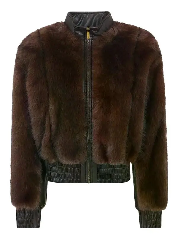 Zimmermann Valiant Faux-fur Panelled Jacket - Brown