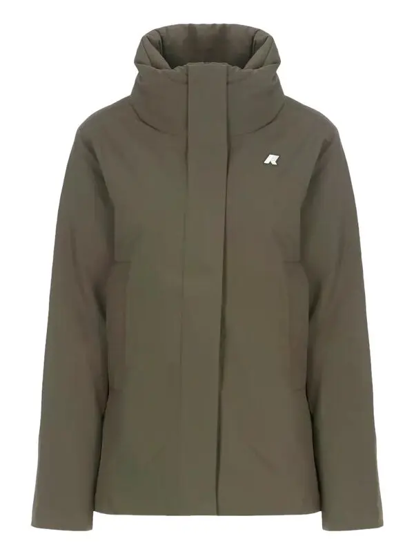 K-WAY Padded Jacket With High Collar - Green