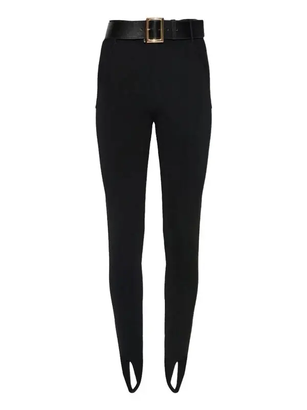 SELF-PORTRAIT Belted Stirrup Leggings - Black