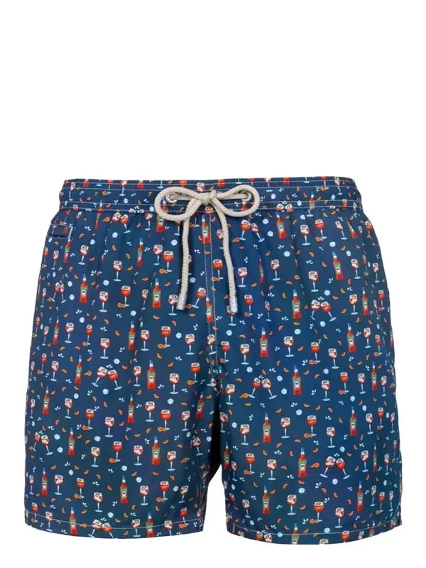 MC2 SAINT BARTH Cocktail Print Swim Shorts - Blue